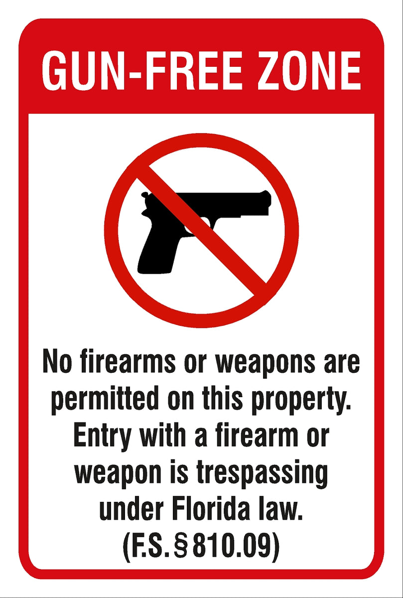 Gun Free Zone Sign – Lakeshore Management