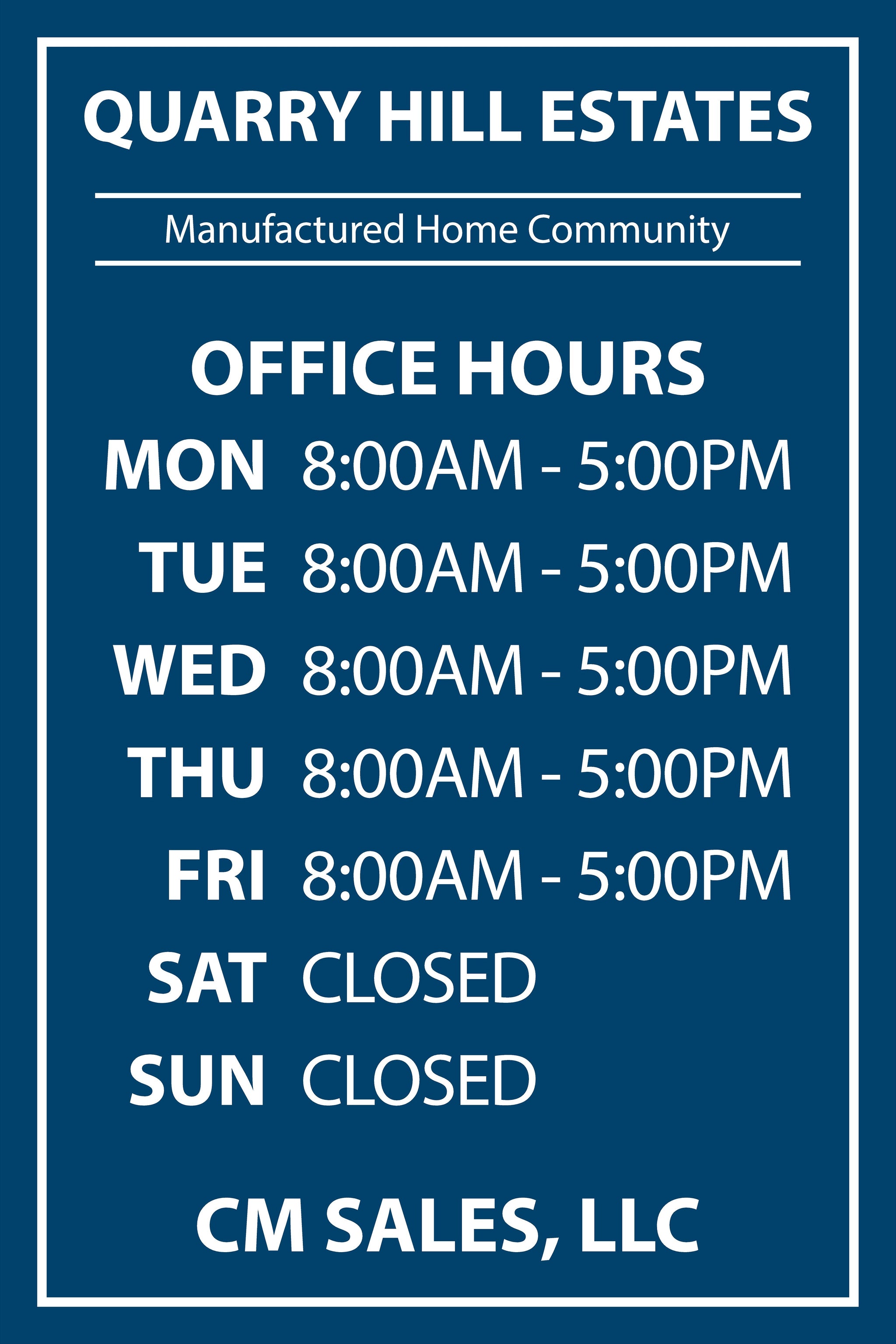 Office Hours Sign Lakeshore Management office-hours-sign-lakeshore-management