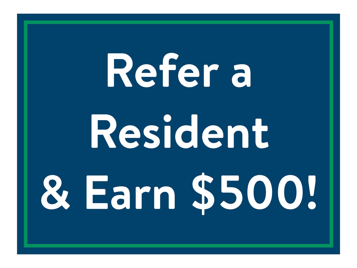 Coroplast Sign - Refer a Resident – Lakeshore Management
